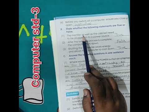 std 3 computer Jeevandeep textbook solutions - YouTube