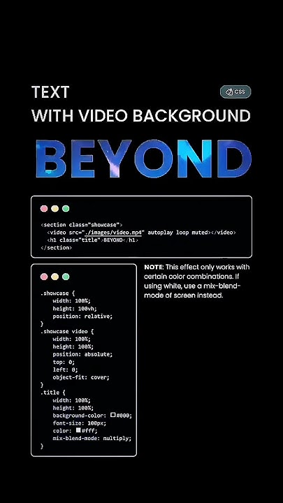 Text Video Background Using Css And Html🧑‍💻 Coding Programming Csstricks Htmlcss Webdev 