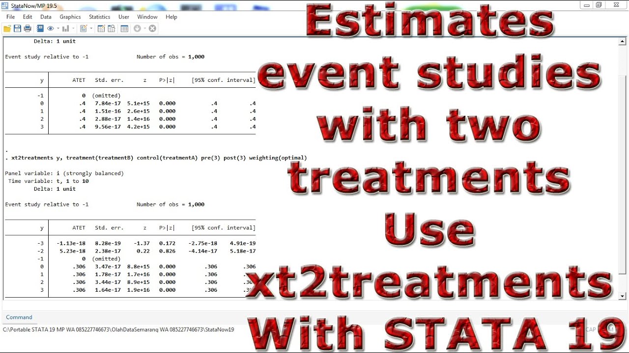 Estimates event studies with two treatments Use xt2treatments With ...