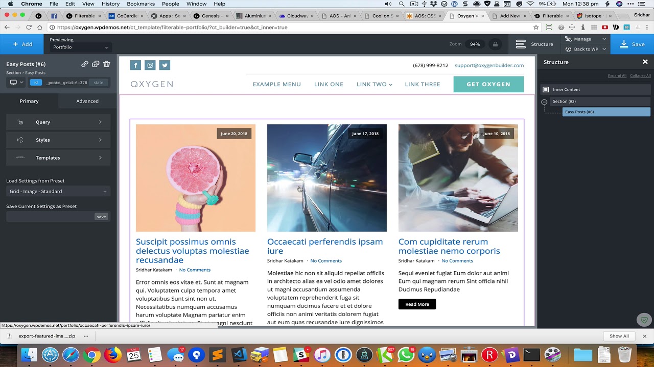 Filterable Portfolio in Oxygen - YouTube
