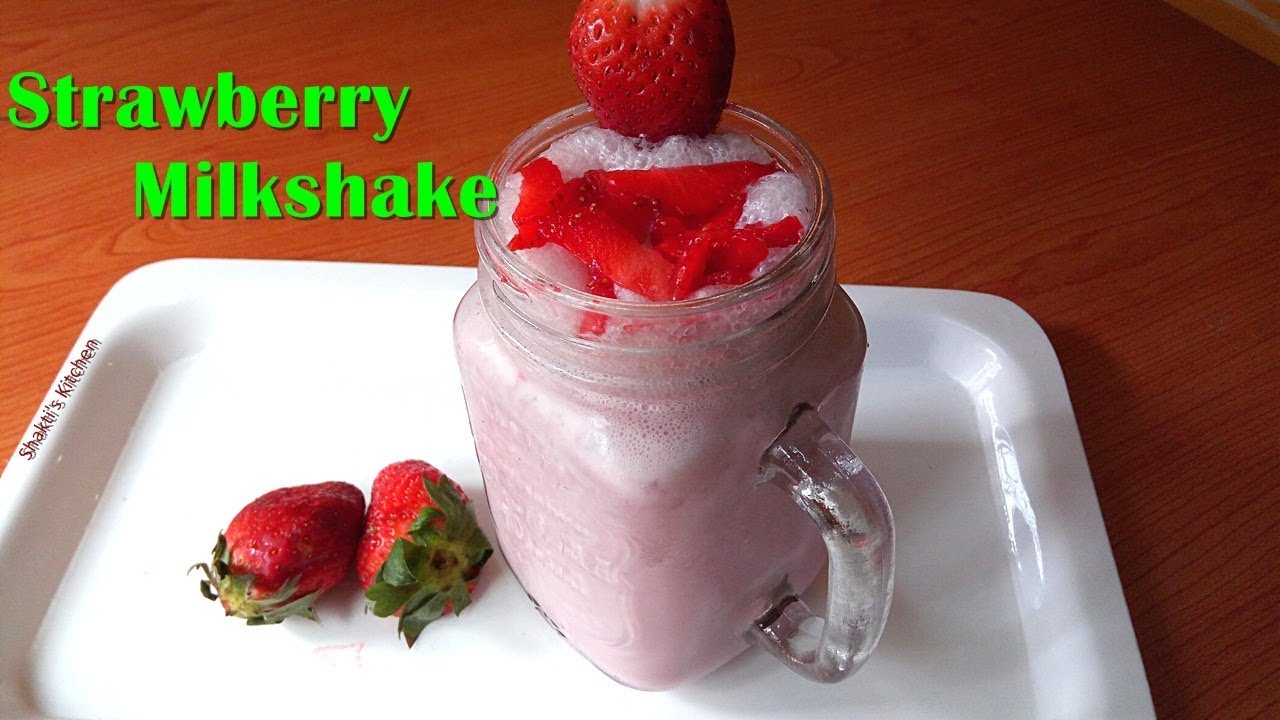 Strawberry Shake | Strawberry milkshake | Strawberry milkshake with ice ...
