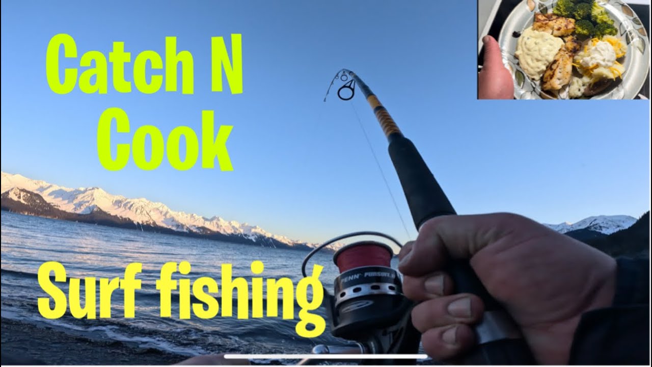 Surf Fishing Seward Alaska Catch and Cook Dinner - YouTube