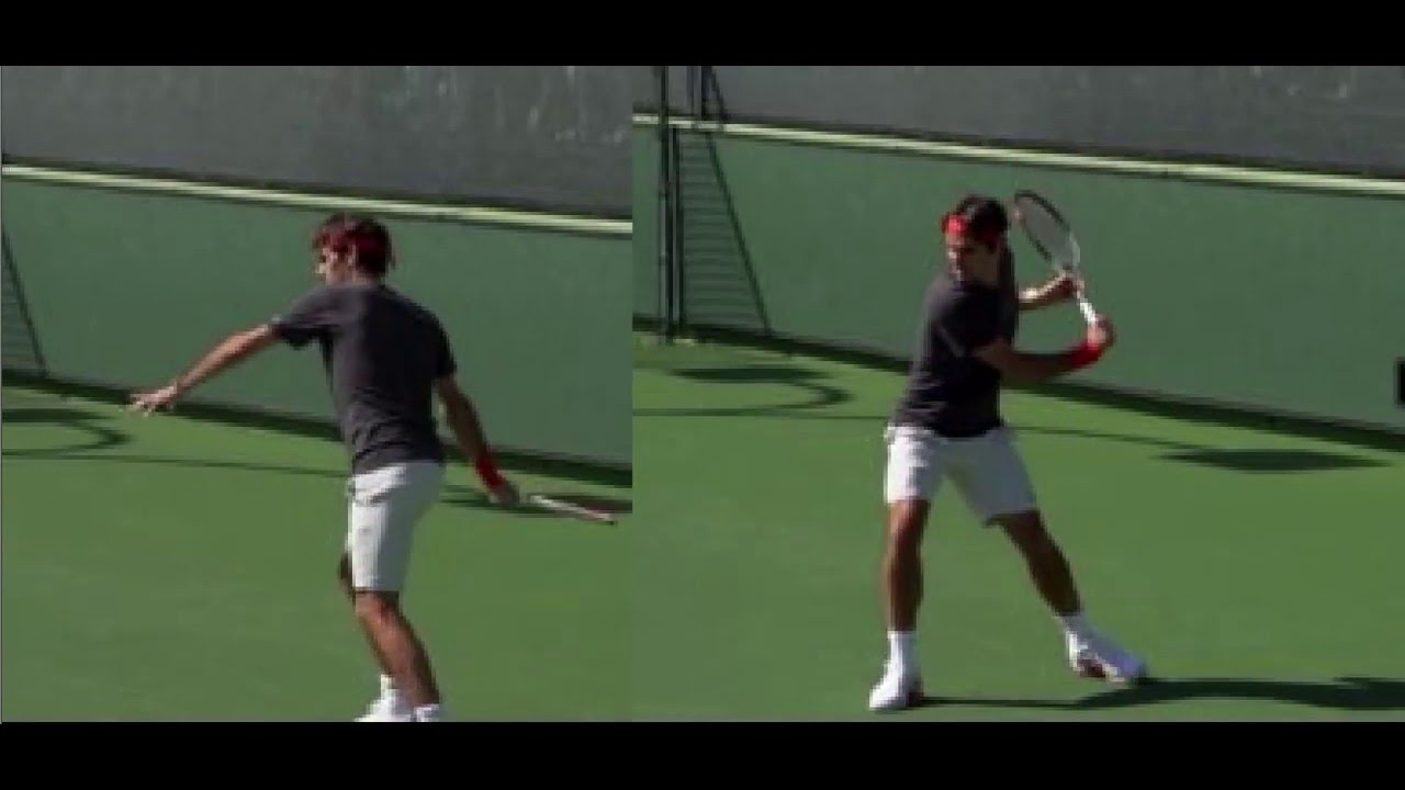 Roger Federer, forehand, backhand, practice - YouTube