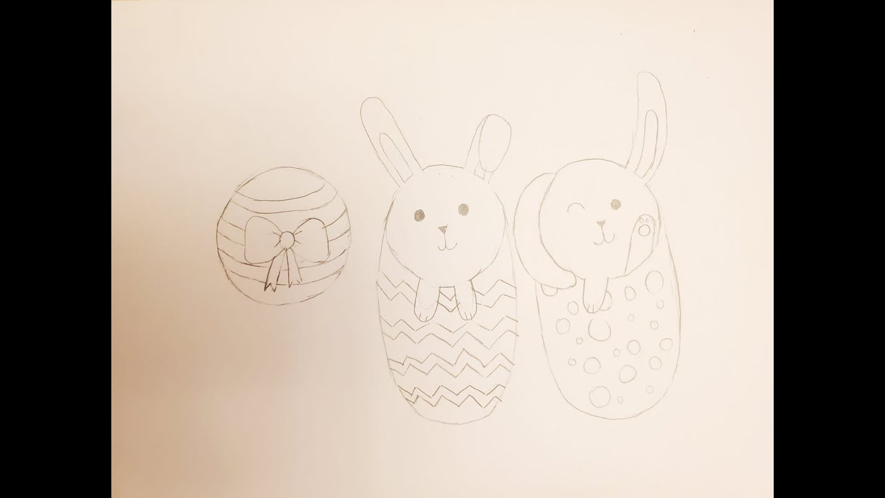How to Draw an Easter Bunny using the Word Egg- JollyCrafts - YouTube