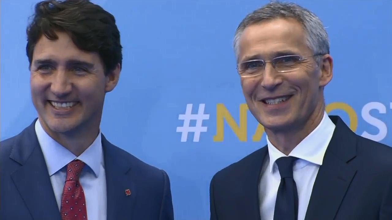 Justin Trudeau arrives at NATO summit in Brussels - YouTube