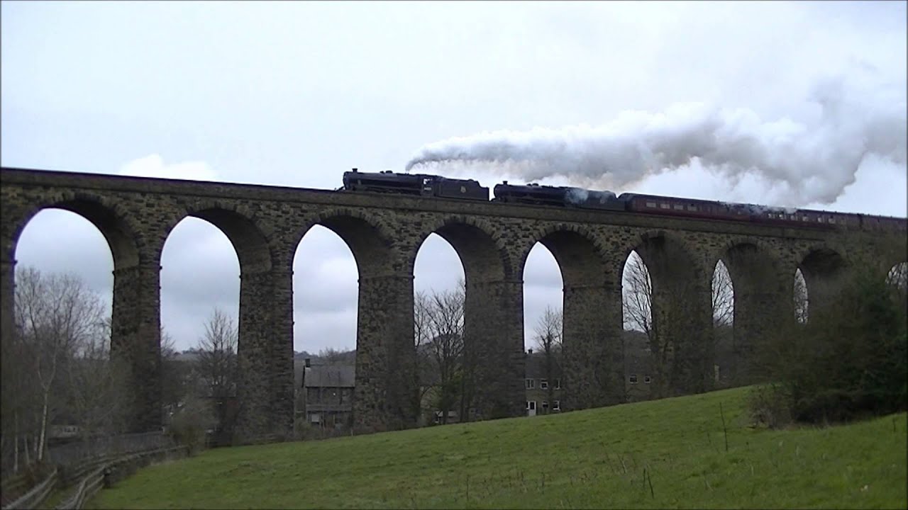 Black Fives 44871 & 45407 'The Lancashire Fusilier' at Denby Dale ...