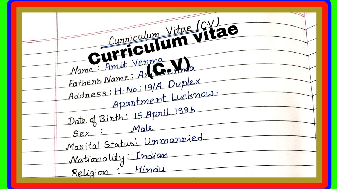 CV kise bnyii/CV format /Curriculum vitae/CV format/CV for interview ...