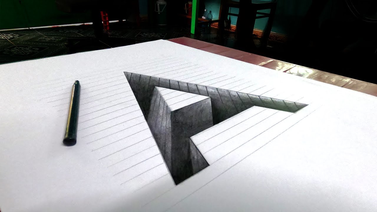 How to Draw 3D Pencil Easy - The Art of Drawing the Letter "A ...
