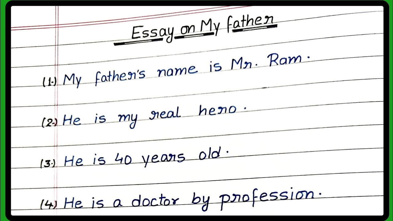Essay on My Father/ 10 Lines on my Father/Nibandh my Father/ my Father ...