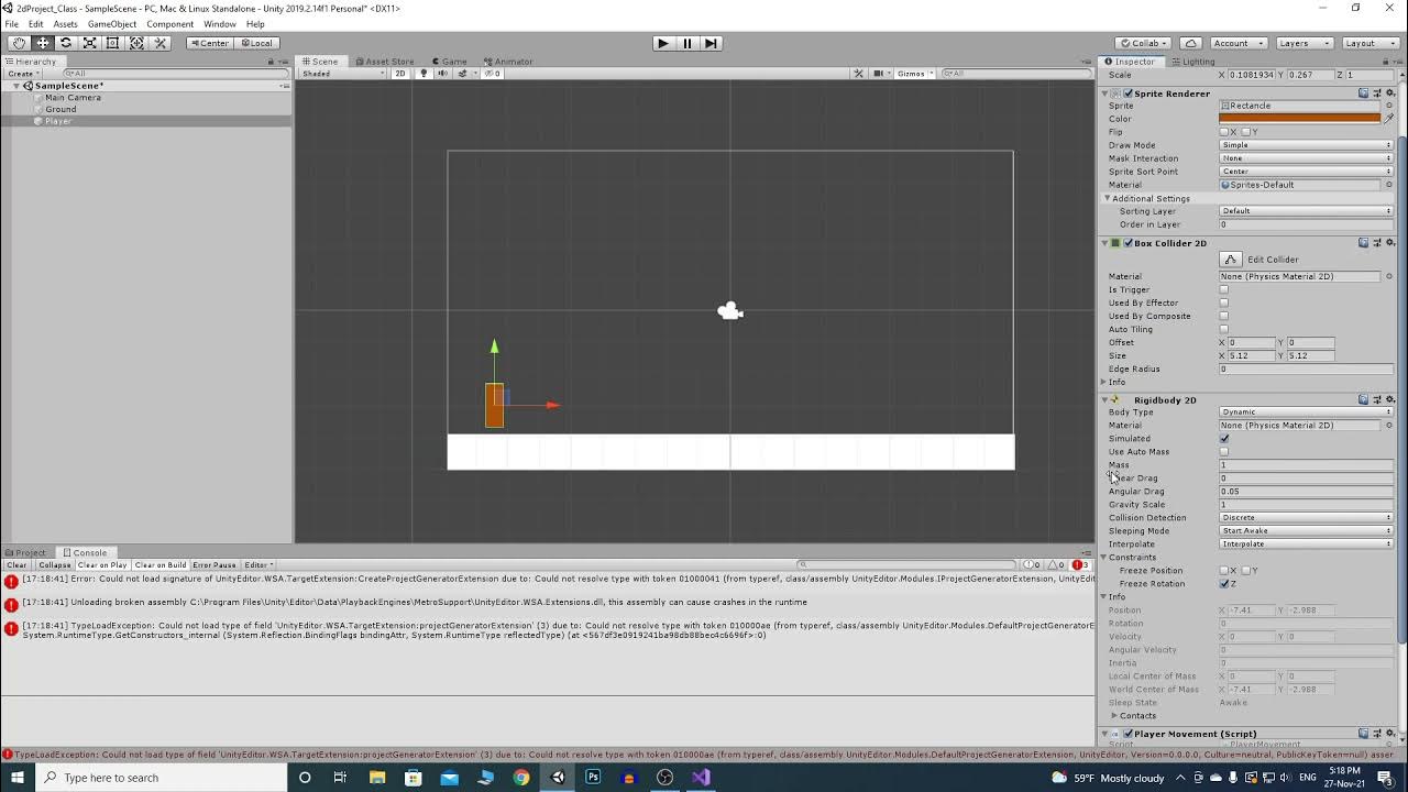 Move 2d player in unity - YouTube