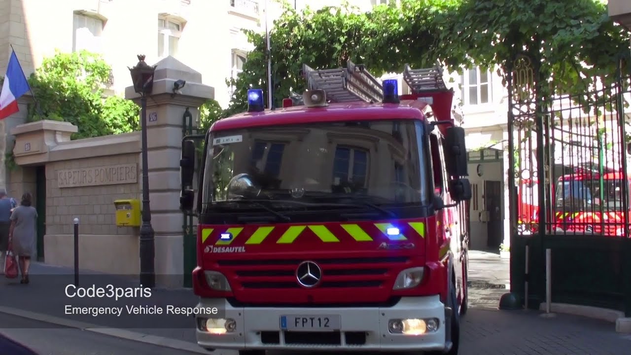 BSPP FPT 12 + EPA 102 - CS Blanche // Paris Fire Dept. Engine 12 ...