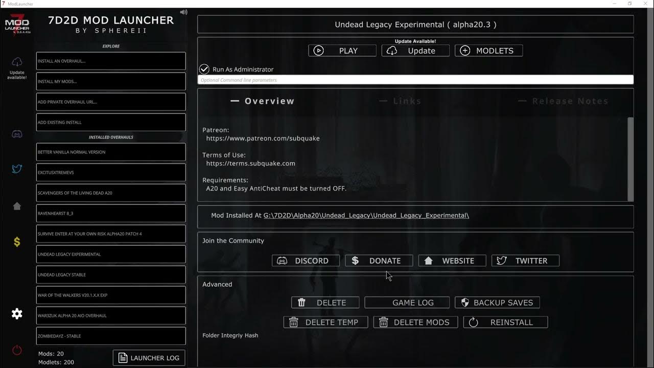 Adding a mod to 7 days to die with 7d2d mod launcher - YouTube