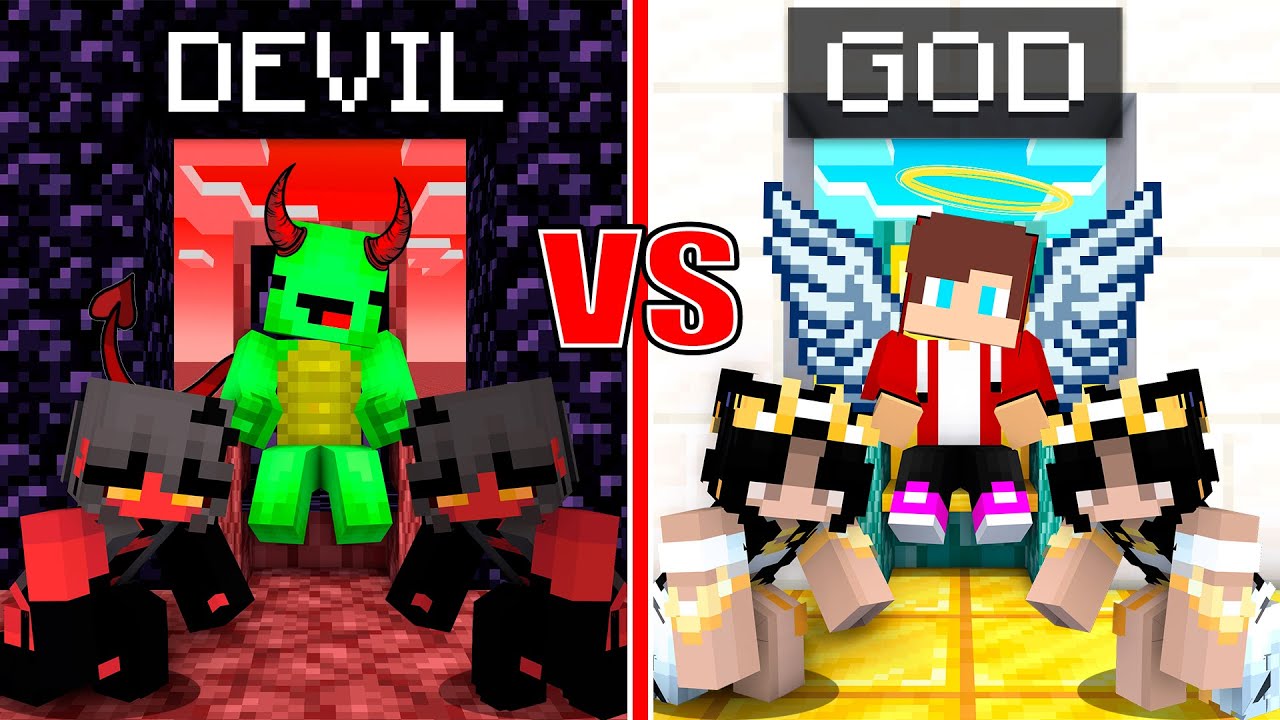 Mikey DEVIL vs JJ GOD Survival Battle in Minecraft (Maizen) - YouTube