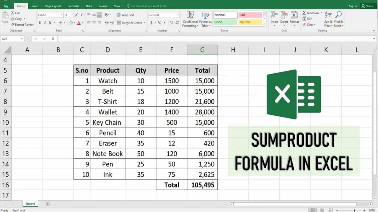 How to Use Sumproduct Formula in Excel - اردو / हिंदी - YouTube