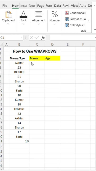 Excel How to use WRAPROWS #excel #exceltips #exceltricks #shorts #shortvideo #trending - YouTube