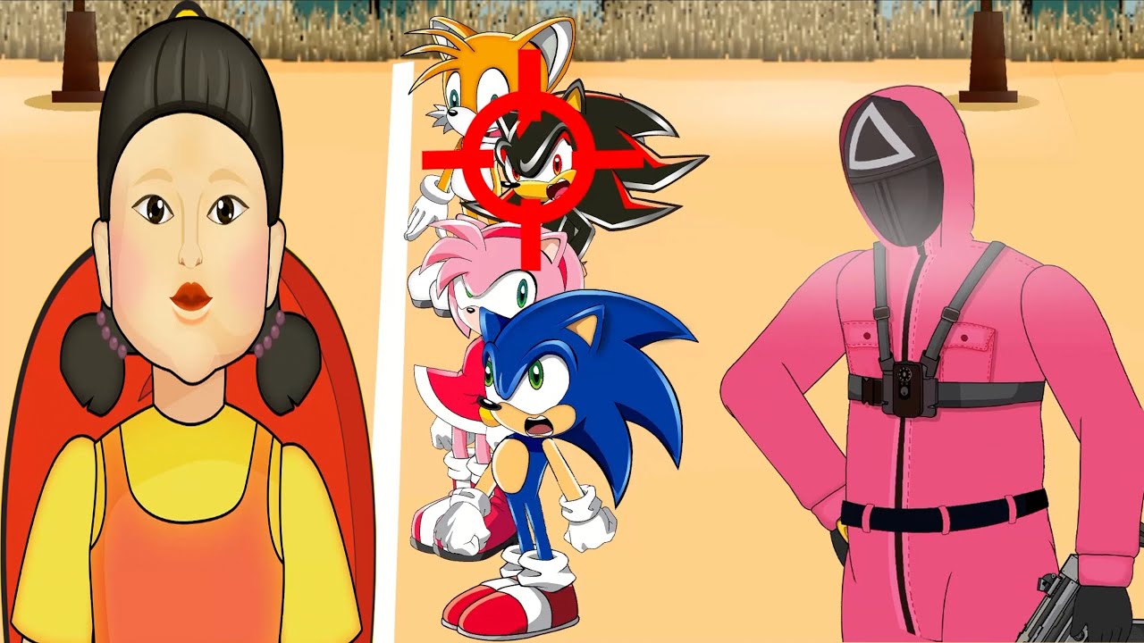 Squid Game (오징어 게임) vs Sonic, Amy, Shadow, Eggman Troll in Red Light ...