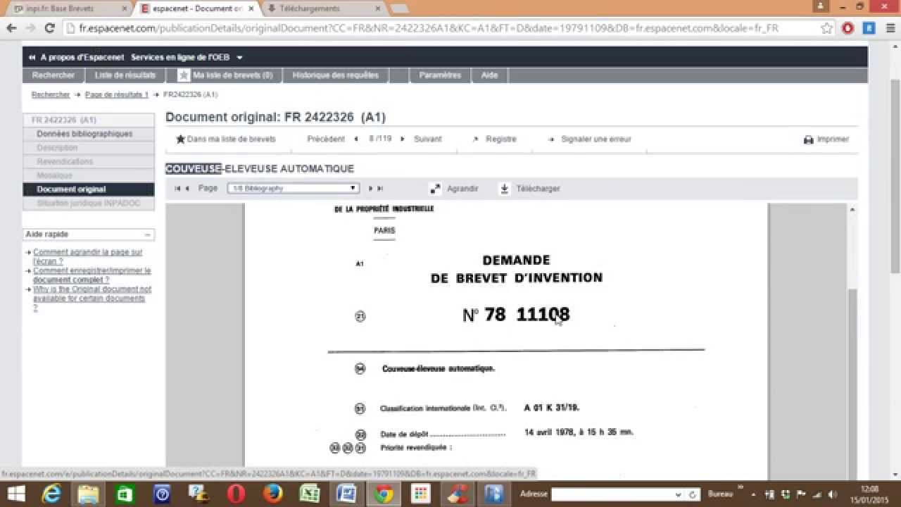 INPI Recherche et téléchargement de brevet 2015 - YouTube