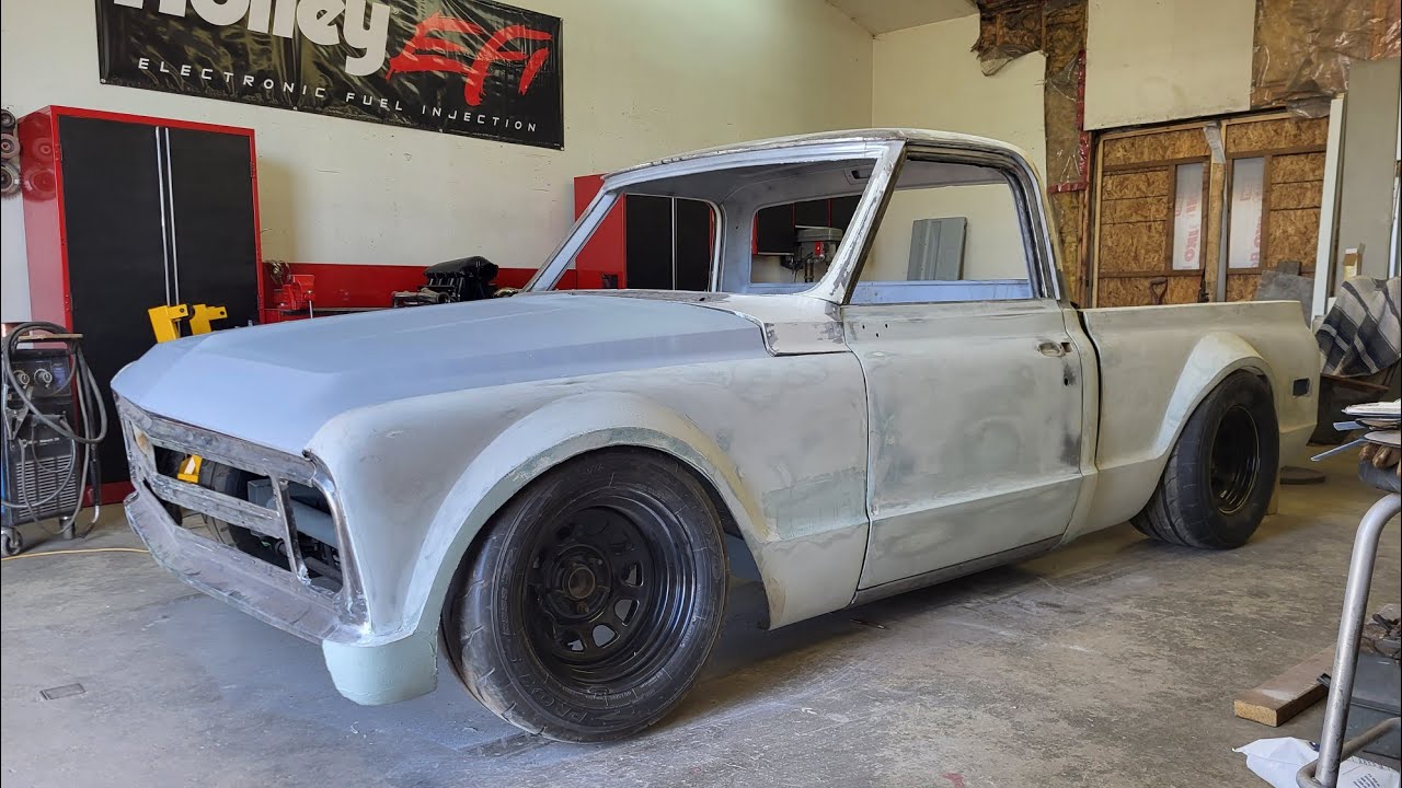 Turbo 1968 C10 Build- Applying High Build Primer! - YouTube