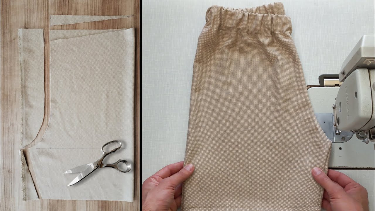 Cut and sew trousers short. Tutorials Teaching sewing - YouTube