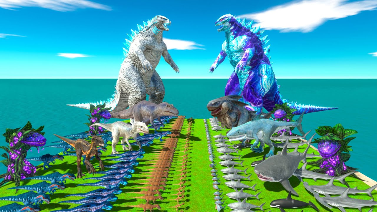 Dinosaurs revolt battle with SHIMO GODZILLA 2014 Ice Frostbite ...