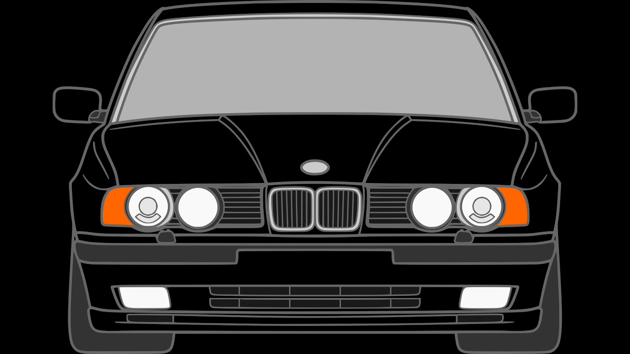 BMW E34 M5 drawing - YouTube