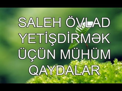 Veysəl - Saleh övlad yetişdirmək üçün mühüm qaydalar