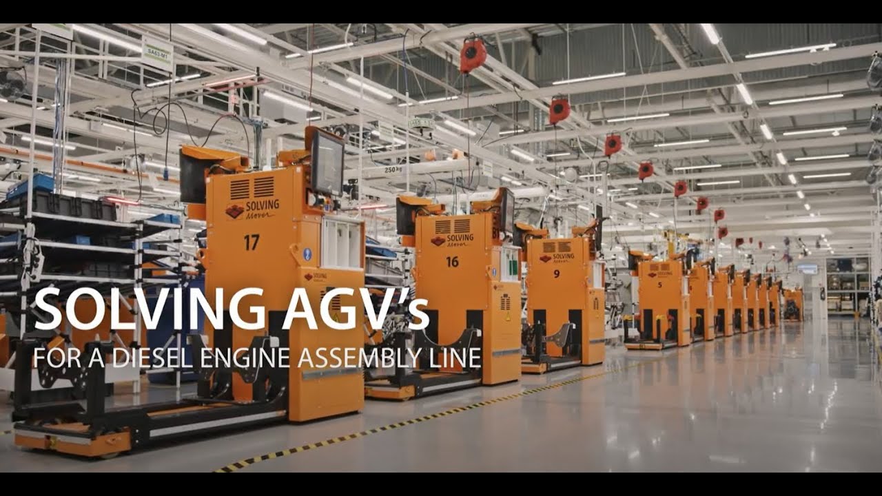 Solving AGVs for a diesel engine assembly line - YouTube