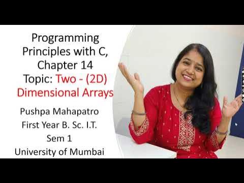 35 Chapter 14, Let Us C, 2D Two Dimensional Arrays, Programming Principles with C - YouTube