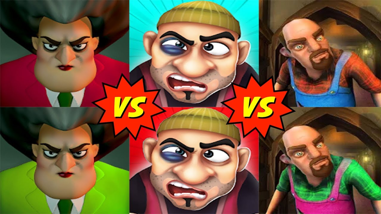 Scary Teacher 3D VS Scary Stranger 3D VS Scary Robber New Update - Miss ...
