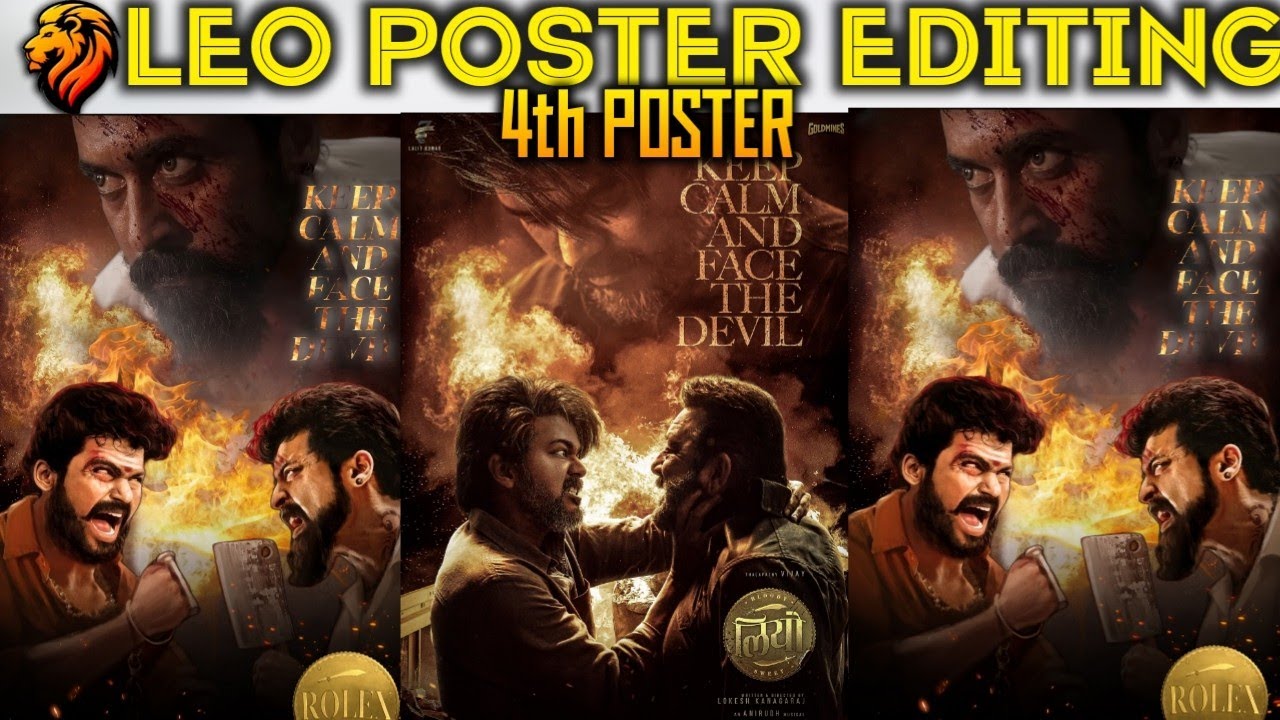 Leo Hindi poster Editing |leo poster recreation tutorial in tamil - YouTube