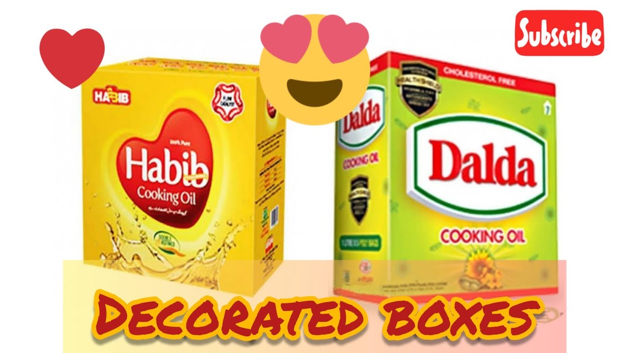 How I decorated a cooking oil box|box decoration idea| Restore empty ...