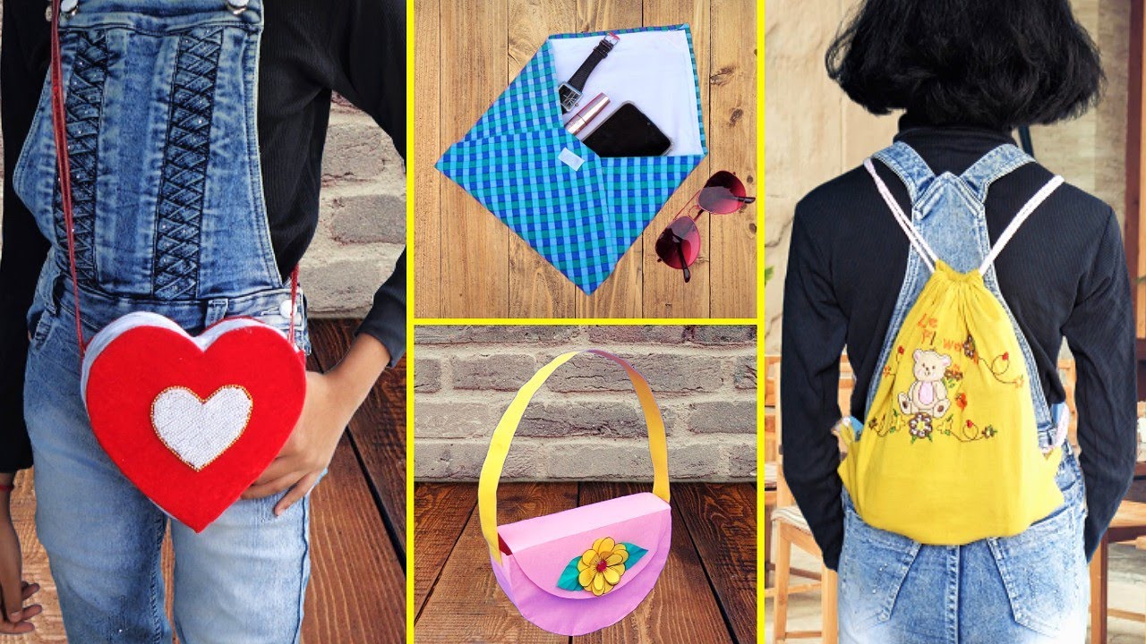 4 DIY Purse Bag Tutorial/Best out of waste/ Awesome Storage Bags ...