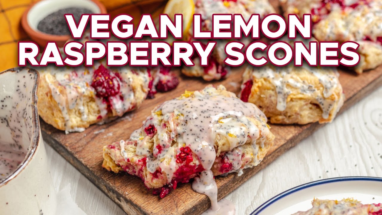 Lemon Raspberry Scones Recipe | Vegan Baking - YouTube