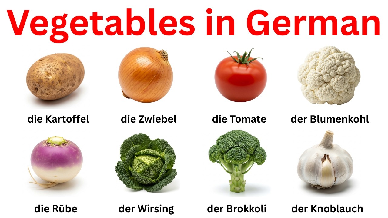Vegetables in German | Learn 60+ Types with Pictures | Gemüse auf ...
