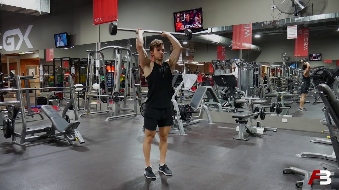 Barbell Tricep Overhead Extensions - YouTube
