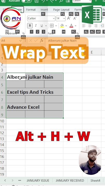 Wrap Text in Excel With Keyboard Shortcuts Keys II How to Use Wrap Text in Excel #excel # ...