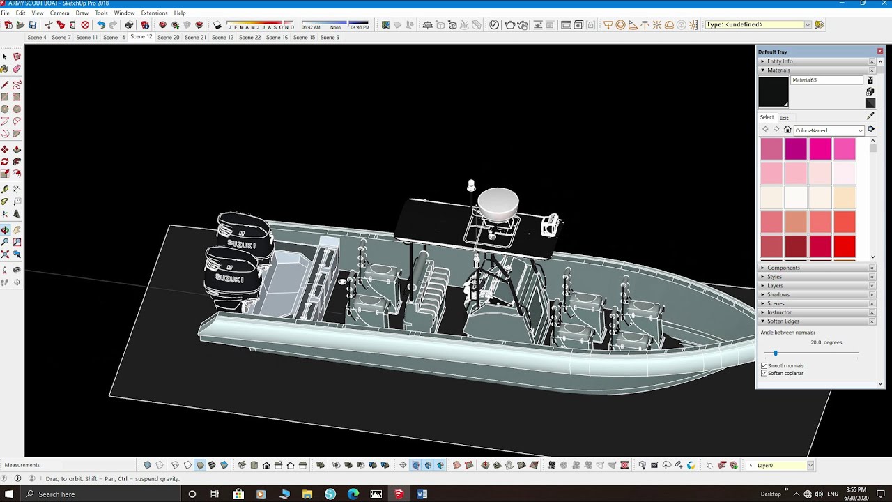MODELING BOAT IN SKETCHUP PART 3 - YouTube
