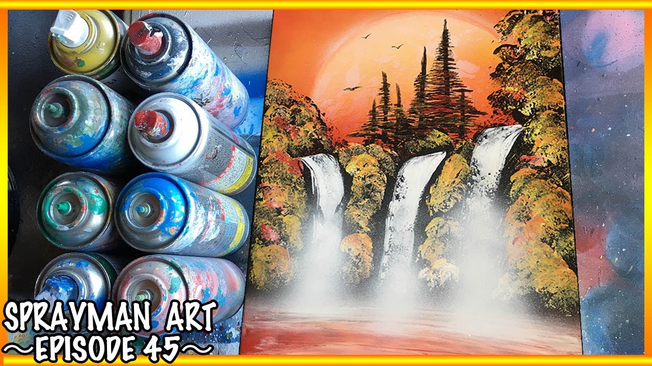 Spray Paint Art Tutorial Forest Lake2 - SPRAYMAN - YouTube