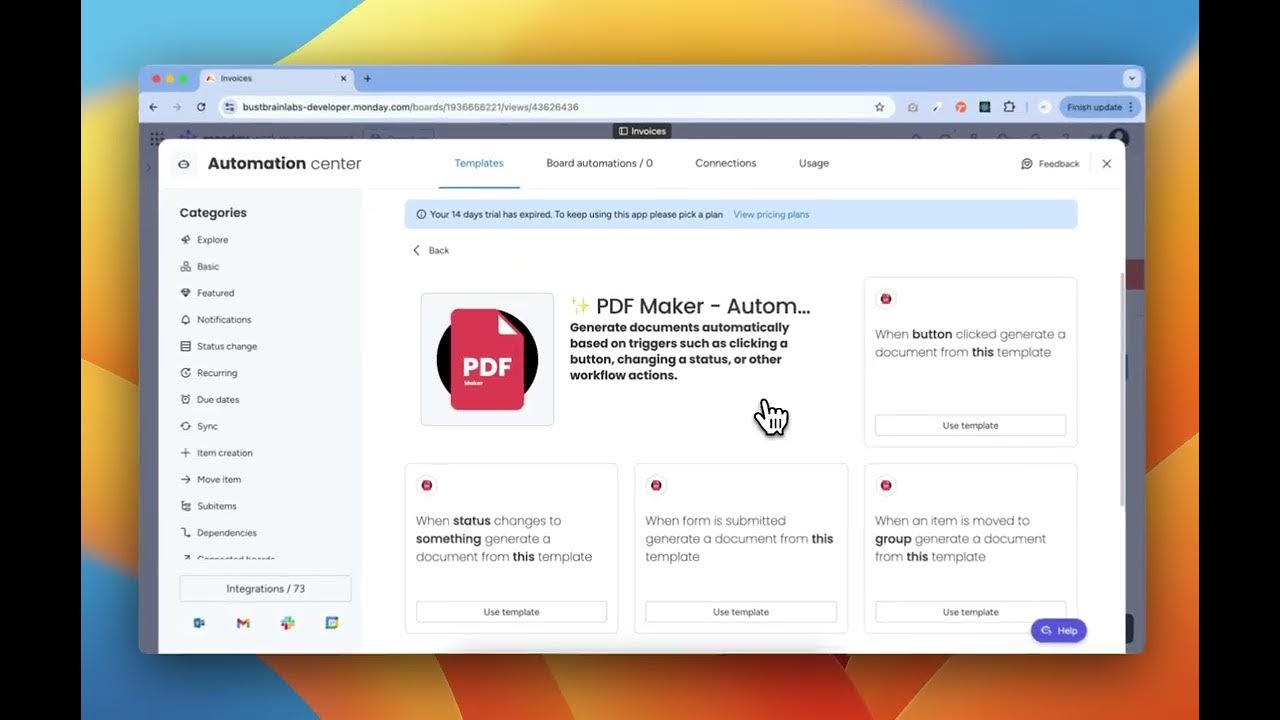 Automate Documents using PDF Maker monday app | PDF Maker - Automate Documents - YouTube