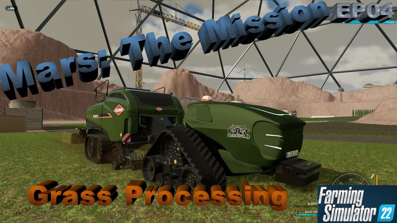 FS22 Mars Ep04 - Setting up (mostly) Automated Grass Processing on Mars. - YouTube