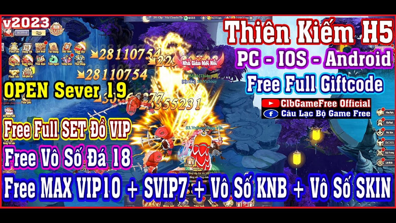 《H5 Game》Thiên Kiếm H5 - Free VIP10 + SVIP7 + 567K KNB + SET Đồ SVIP ...