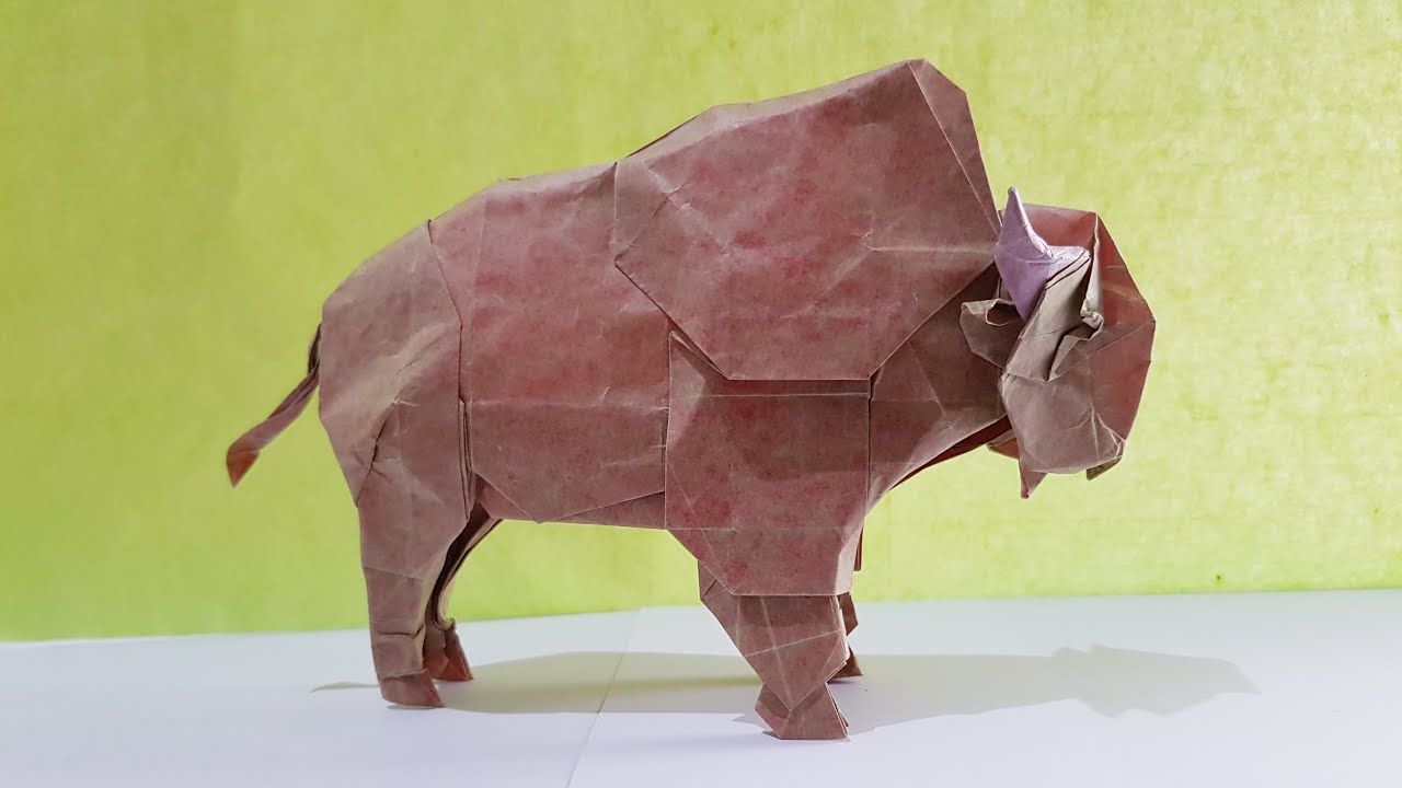 Origami American Bison - Shuki Kato ( Part 1/3 Step 42 - 125 ) - YouTube