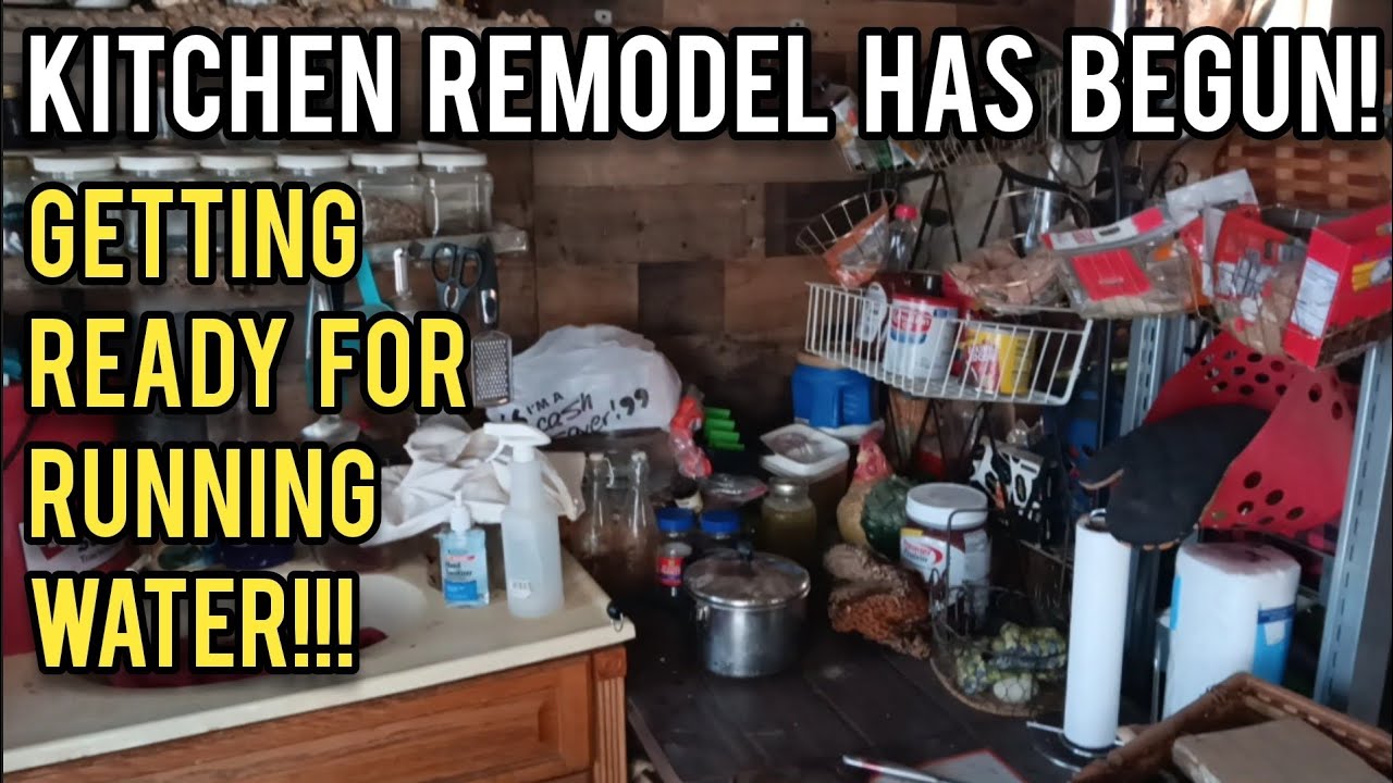 Remodeling Kitchen to Get Running Water Inside the Tiny House! - YouTube