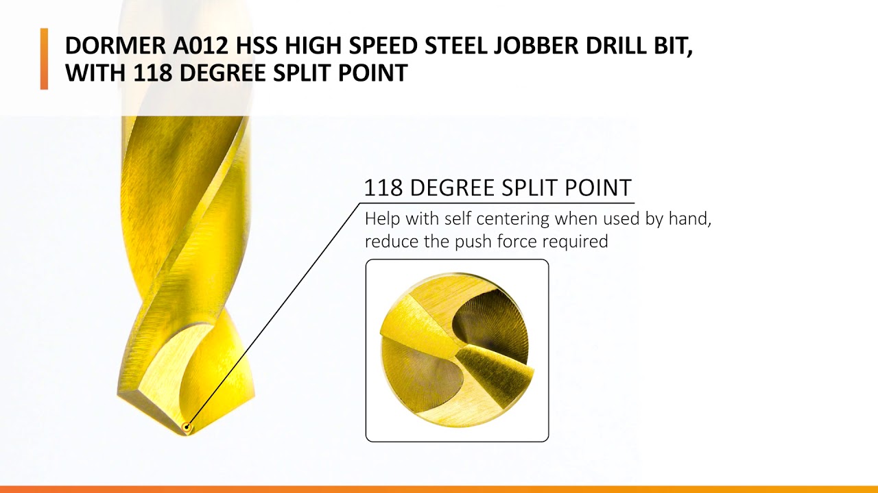 Dormer A012 HSS Drill Bit With 118 Degree Split Point YouTube