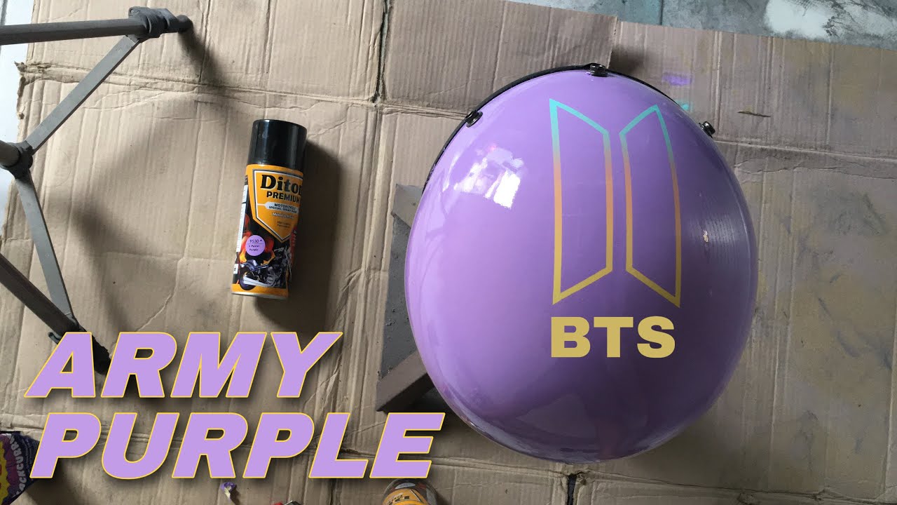 DIY - Cara Membuat Logo BTS ARMY pada Helm - Pastel Purple - YouTube