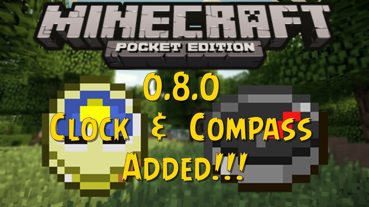 Minecraft PE - 0.8.0 - Clock & Compass Added - NEWS - YouTube