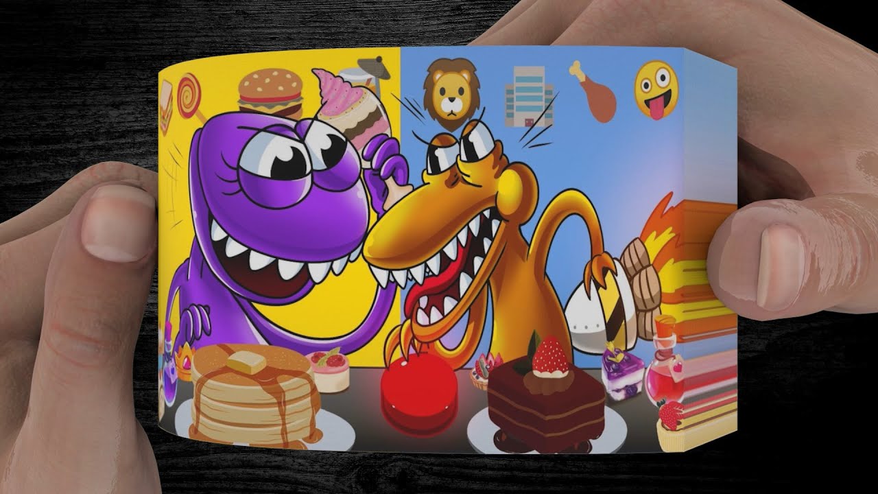 Purple Vs Yellow! Eating Emoji Foods challenge Mukbang! 🌈Rainbow ...