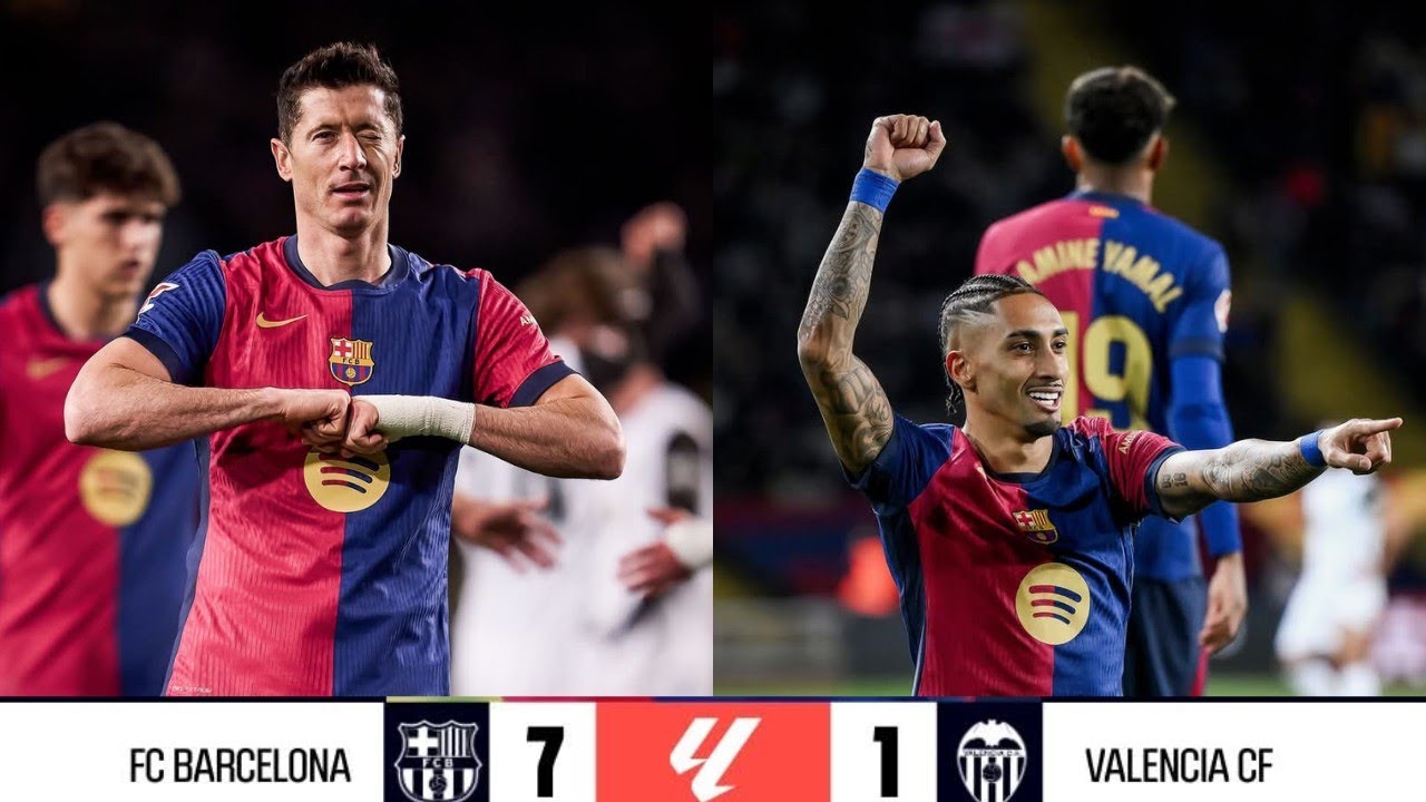 Barcelona 7-1Valencia match highlight | Unbeatable Barcelona🔥 ...