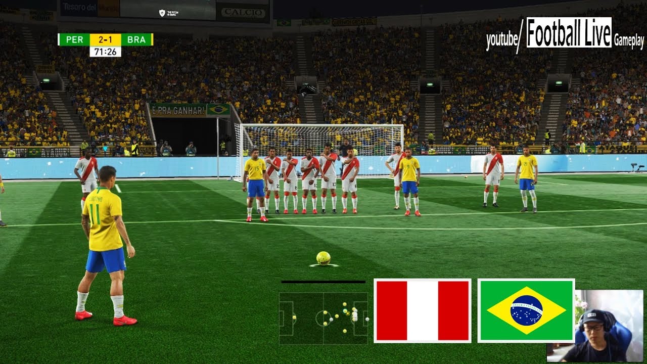 PES 2019 | Peru vs Brazil | Free Kick Goal Coutinho | Gameplay PC - YouTube