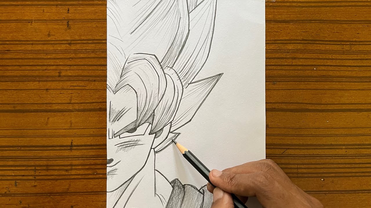 Anime 12 | How to draw anime boy goku half face | anime character ...